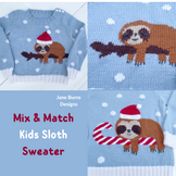 Sloth Christmas Jumper Knitting Pattern PDF download - Kids Festive ...